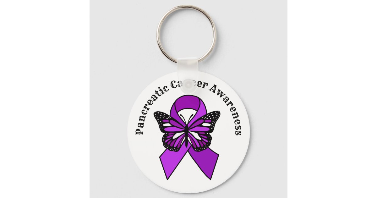 Pancreatic Cancer Awareness | Butterfly Keychain | Zazzle