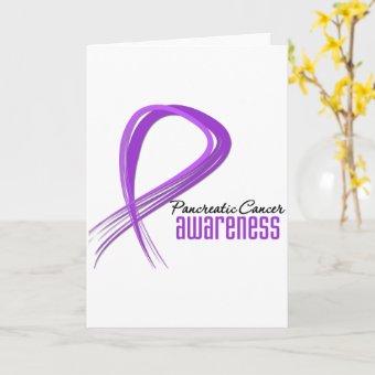 Pancreatic Cancer Grunge Ribbon Card | Zazzle