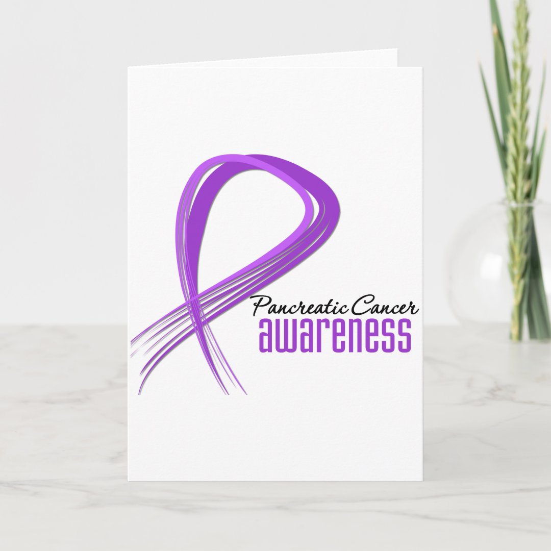 Pancreatic Cancer Grunge Ribbon Card | Zazzle