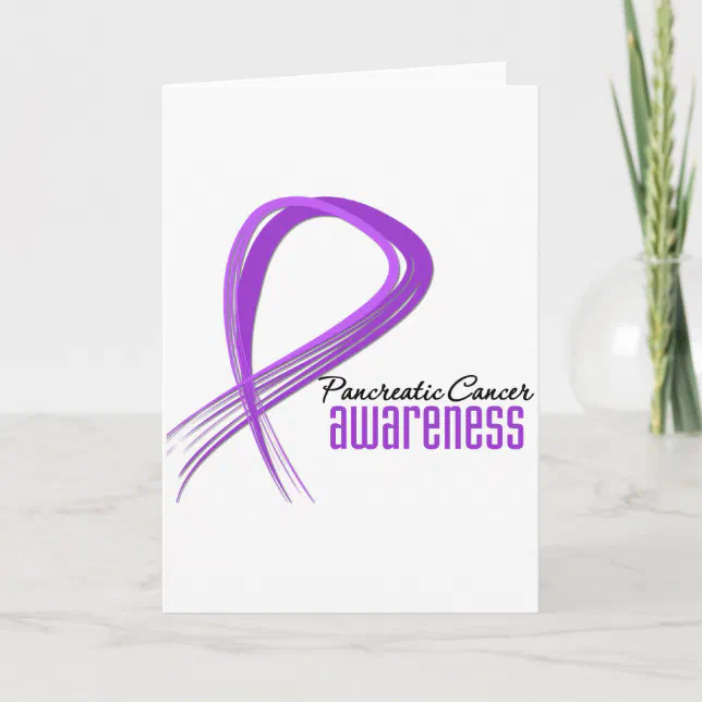 Pancreatic Cancer Grunge Ribbon Card | Zazzle