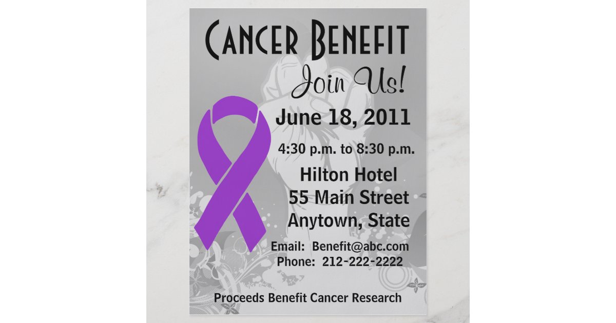 Pancreatic Cancer Personalized Benefit Flyer Zazzle