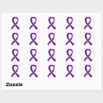 Pancreatic Cancer Purple Ribbon 3 Classic Round Sticker | Zazzle