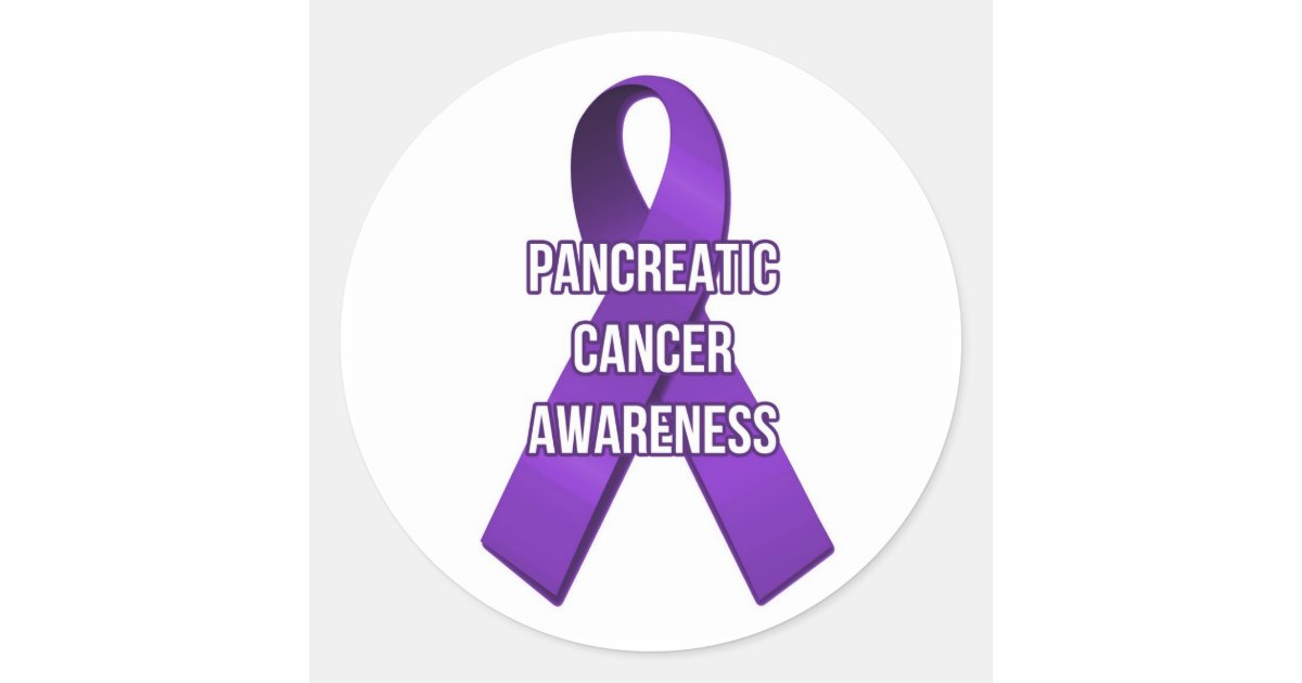 Pancreatic Cancer Ribbon Awareness Sticker Zazzle