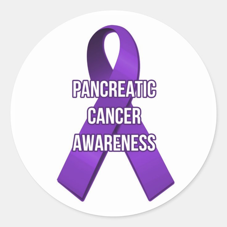 Pancreatic Cancer Ribbon Awareness Sticker | Zazzle