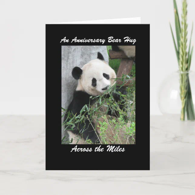 Panda Anniversary Bear Hug Across the Miles Card | Zazzle