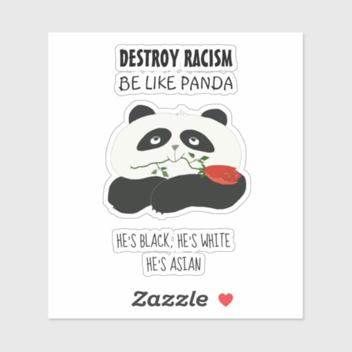 Panda Anti Racism Quote Sticker | Zazzle