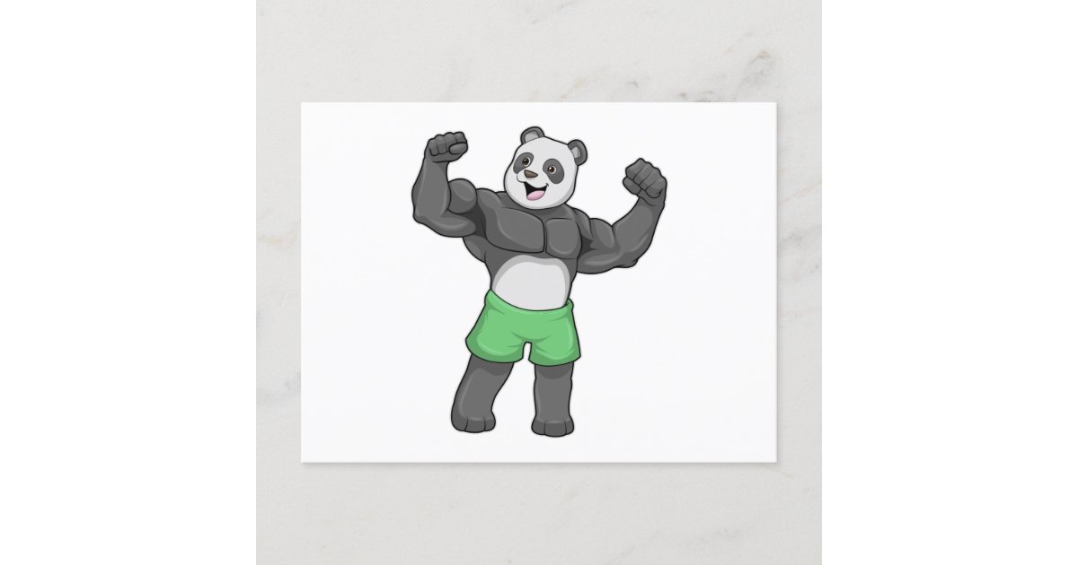 Panda as Bodybuilder at Bodybuilding Postcard | Zazzle