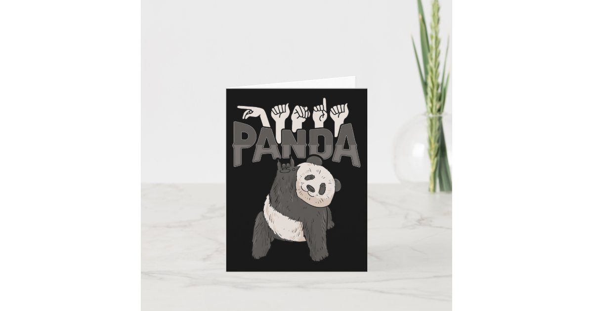 Panda Asl Hand Gesture Deaf Hearing Loss Awareness Card | Zazzle