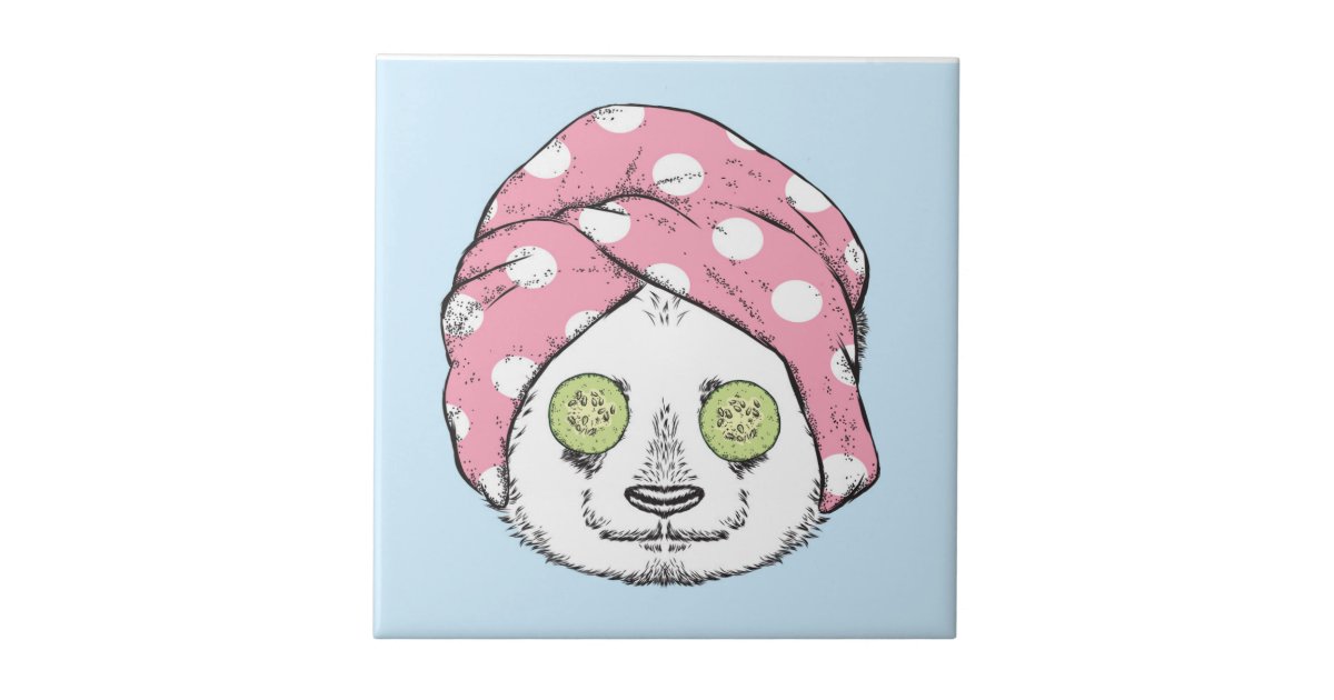 Panda At The Spa Ceramic Tile | Zazzle