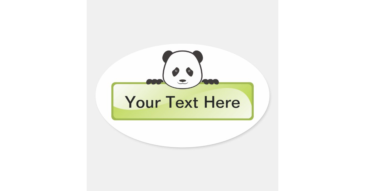 Panda Banner Oval Sticker | Zazzle