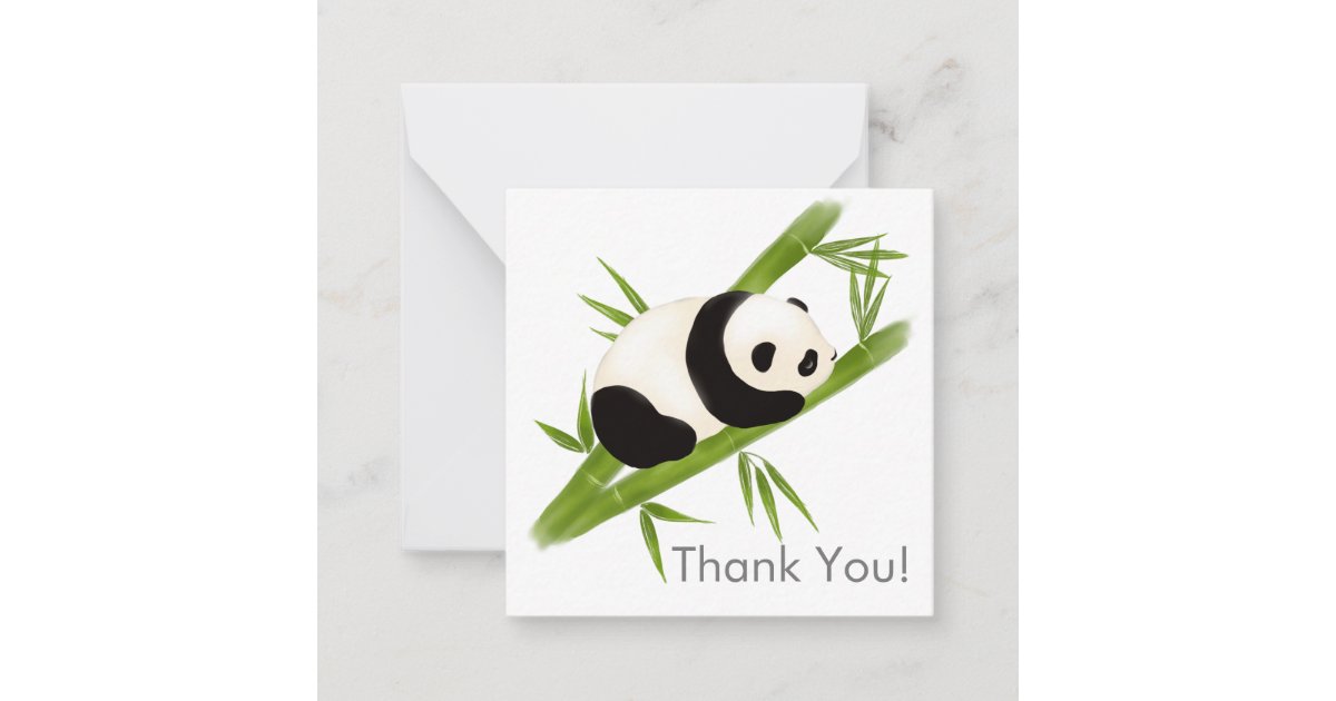 Panda Bear Bamboo Tree Thank You Note card | Zazzle