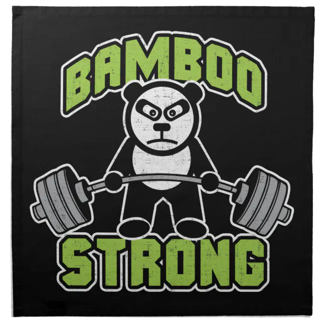 Panda Bear Cartoon - Bamboo Strong - Deadlift Cloth Napkin | Zazzle