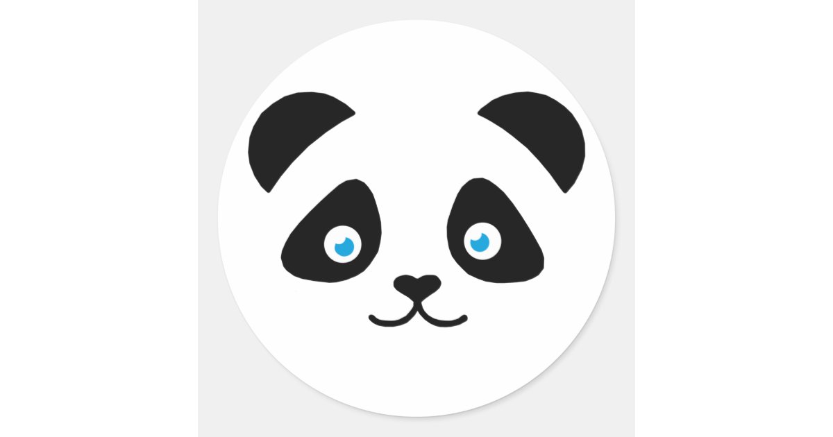 panda bear face classic round sticker | Zazzle
