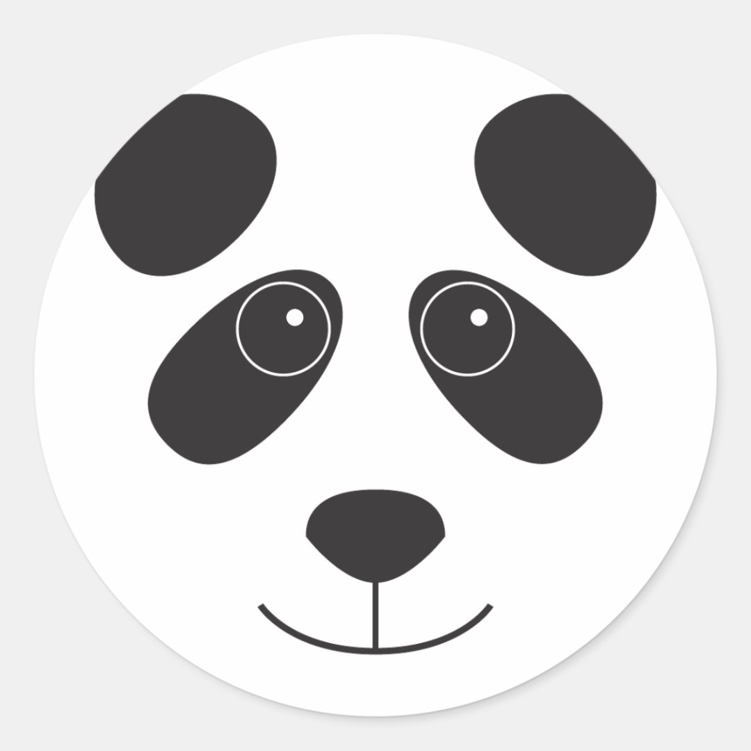 Panda Bear Face Classic Round Sticker | Zazzle