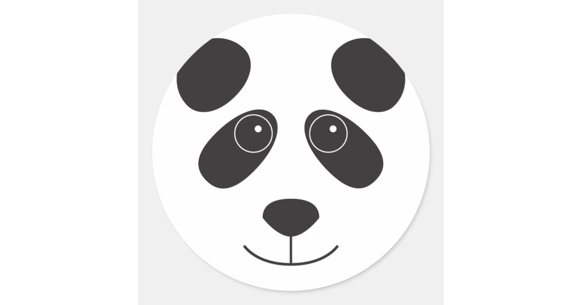 Panda Bear Face Classic Round Sticker | Zazzle