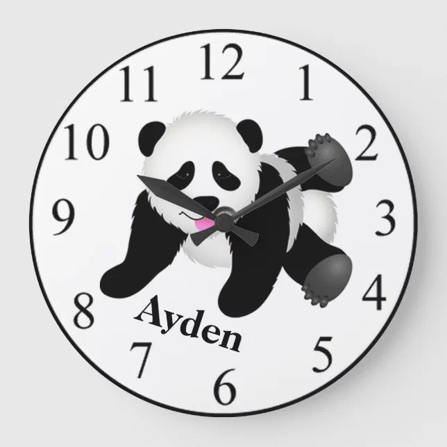 Panda Bear Large Clock | Zazzle