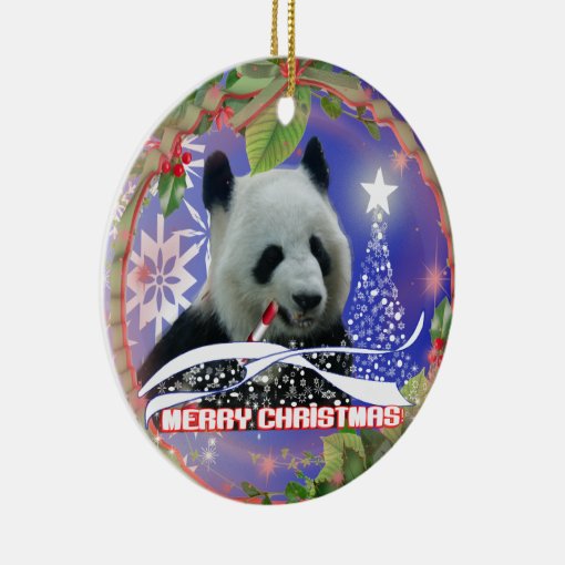 PANDA BEAR LOVERS CHRISTMAS TREE ORNAMENT | Zazzle