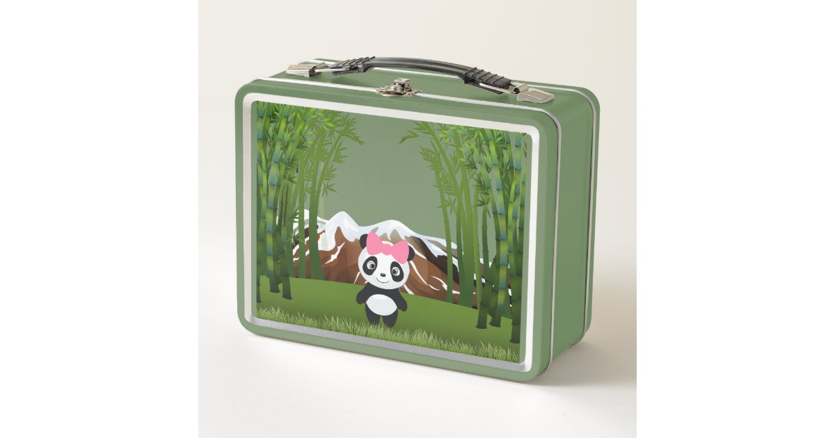 Panda Bear Metal Lunch Box | Zazzle