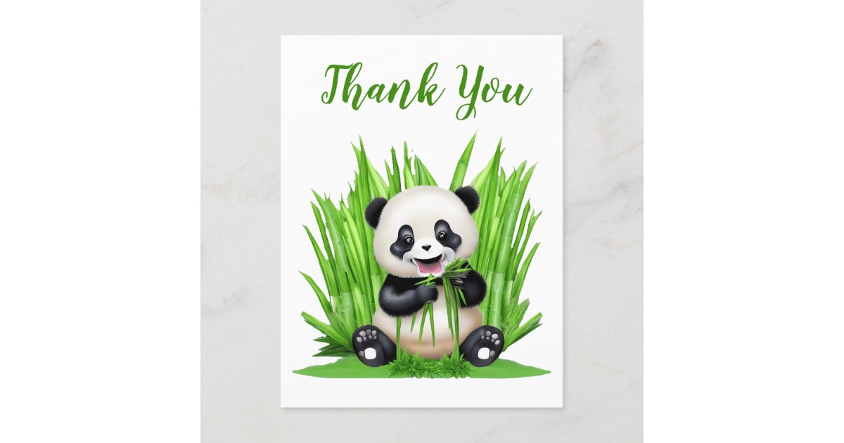 Panda Bear thank you Postcard | Zazzle