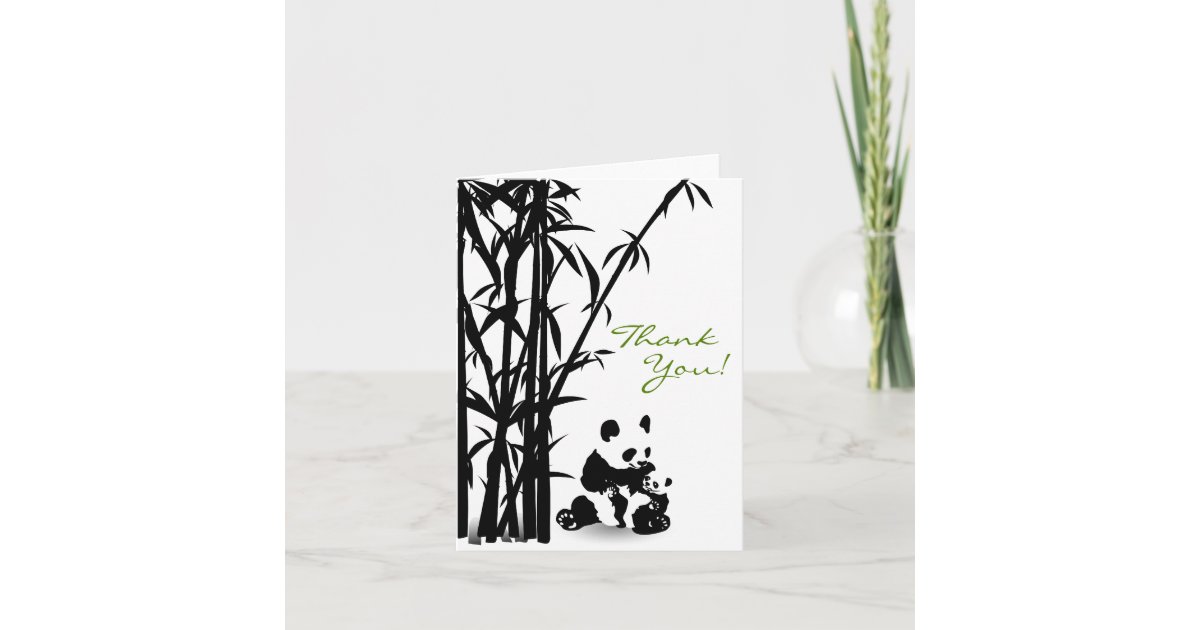 Panda Bears and Bamboo Thank You Card | Zazzle