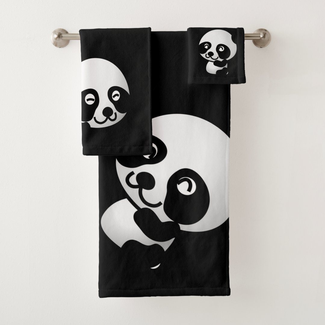 Panda Bears Bathroom Towel Set | Zazzle