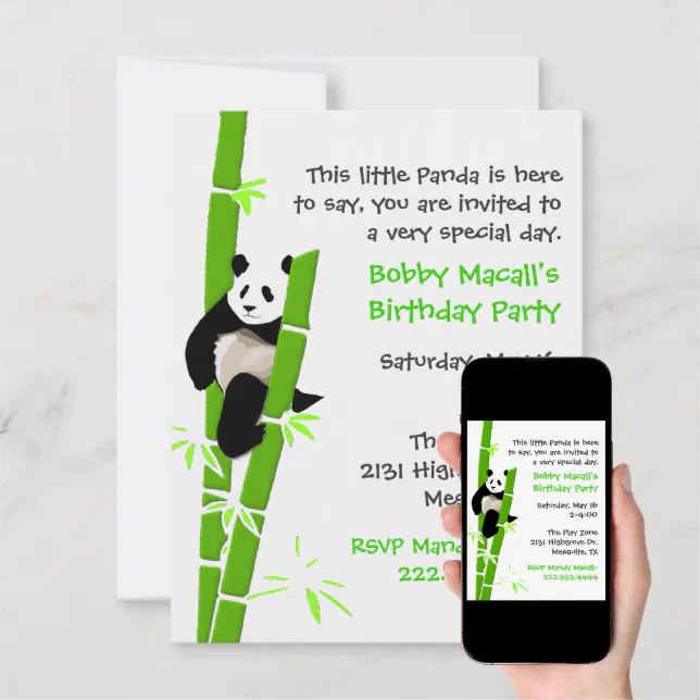 Panda Birthday Invitation | Zazzle