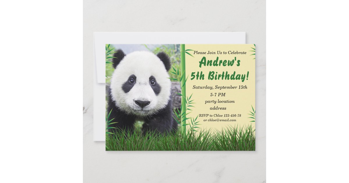 Panda birthday invitation | Zazzle