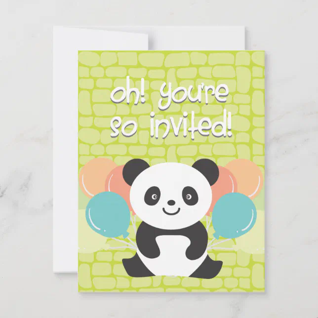 Panda Birthday Party Invitation | Zazzle