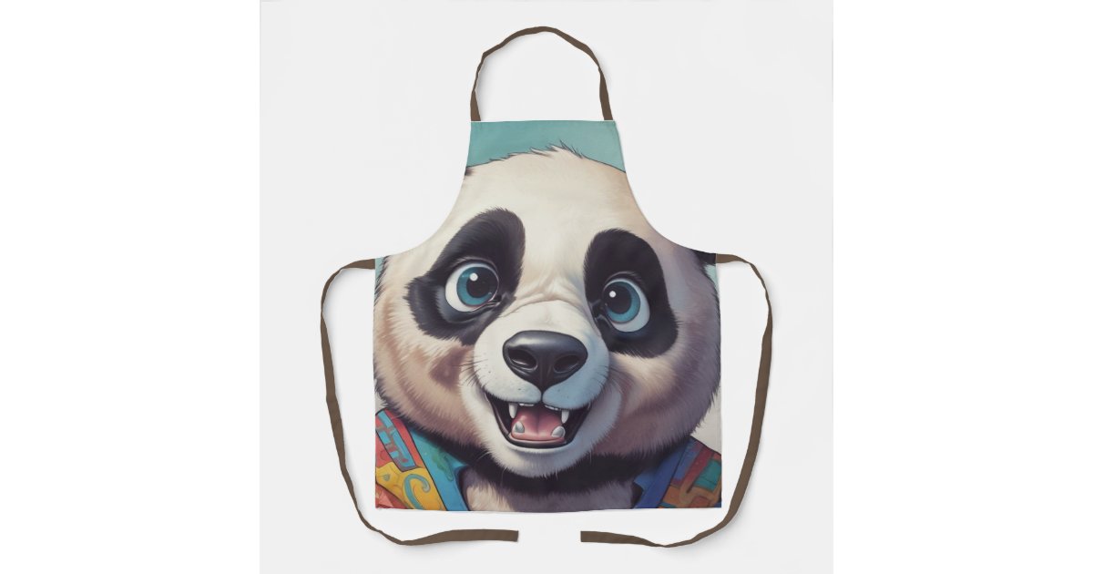 Panda Cartoon Drawing Art Apron | Zazzle