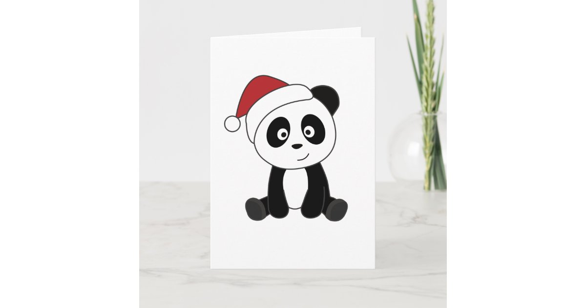 Panda Christmas Snow Winter Animals Pandas Card | Zazzle