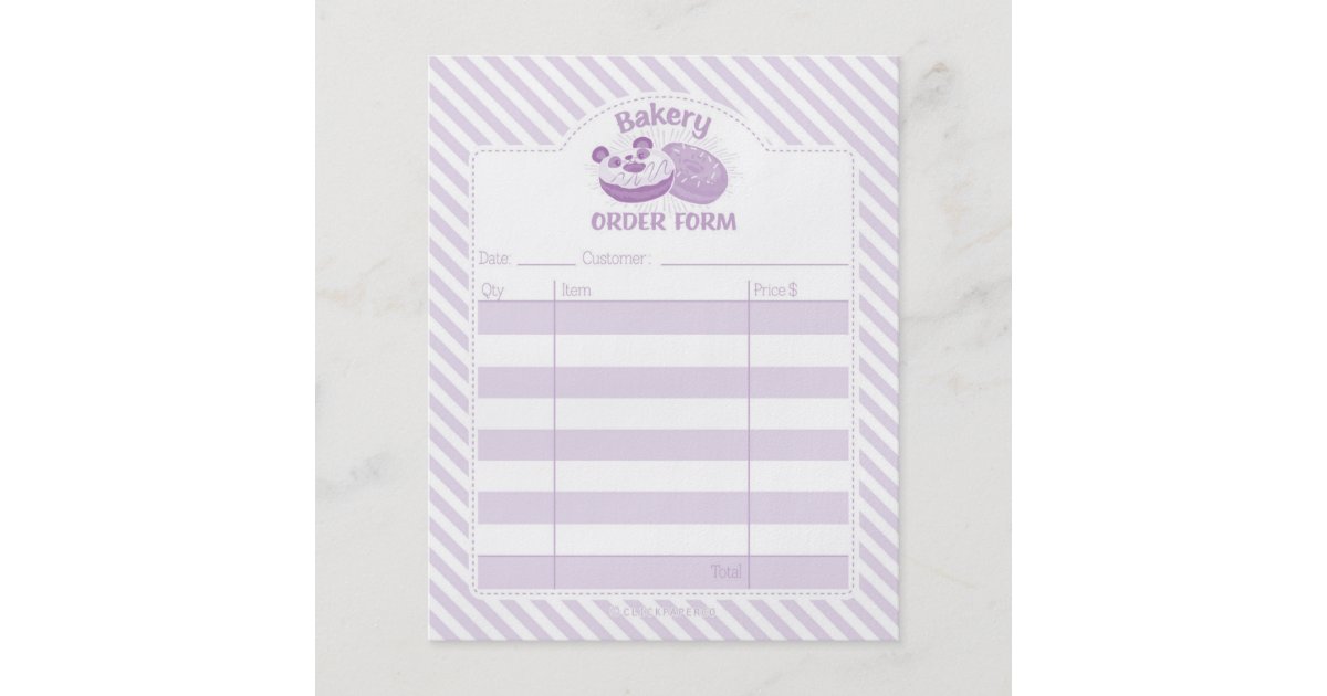 Panda Donut Bakery Order Form Flyer | Zazzle