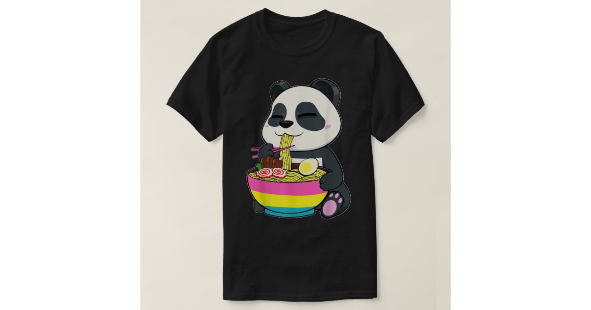 Panda Eating Ramen LGBT-Q Pansexual Pride Pan Flag T-Shirt | Zazzle