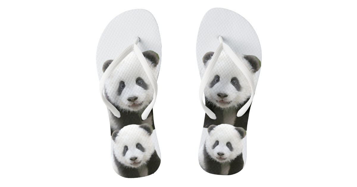 Panda Face Flip Flops | Zazzle