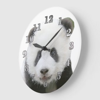 Panda Face Large Clock | Zazzle