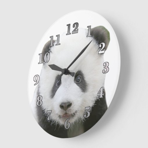 Panda Face Large Clock | Zazzle