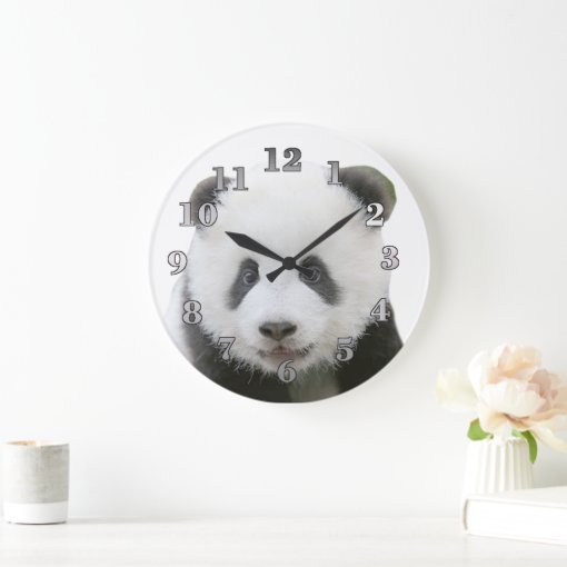 Panda Face Large Clock | Zazzle