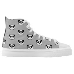 Panda Face Pattern High-Top Sneakers | Zazzle