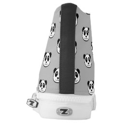 Panda Face Pattern High-Top Sneakers | Zazzle