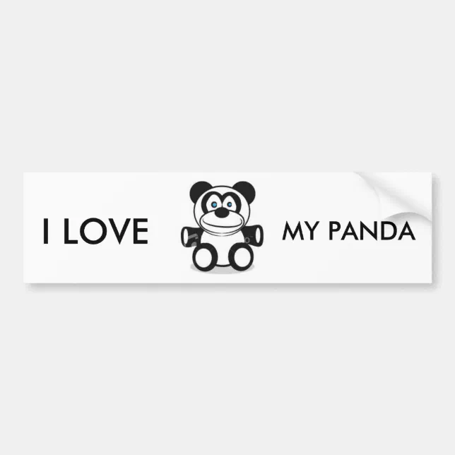 PANDA LOVE BUMPER STICKER | Zazzle