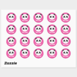 Panda name stickers | Zazzle