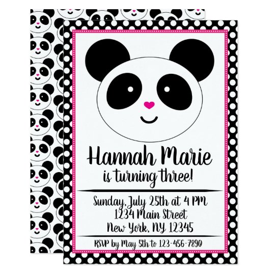 Panda Party Birthday Invitation | Zazzle.com
