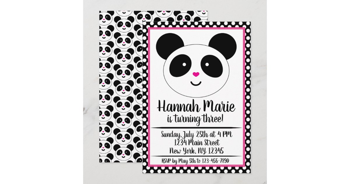 Panda Party Birthday Invitation | Zazzle