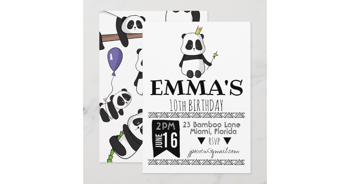 Panda Party Invitation | Zazzle