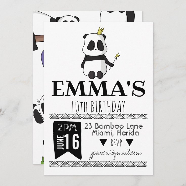 Panda Party Invitation | Zazzle