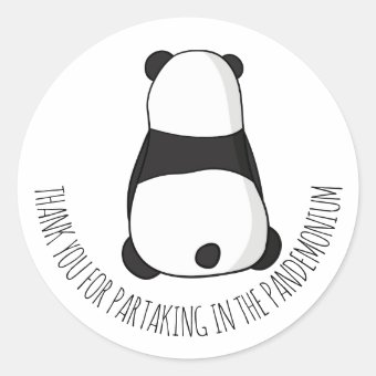 Panda Party Thank You Sticker | Zazzle