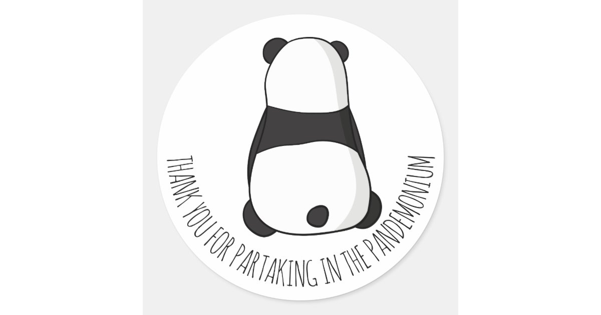 Panda Party Thank You Sticker | Zazzle.com