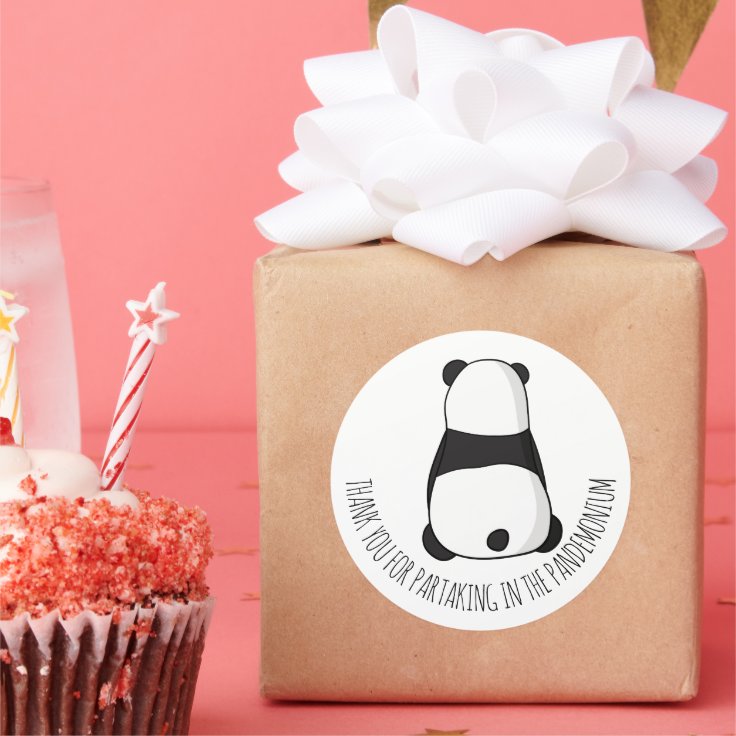 Panda Party Thank You Sticker | Zazzle