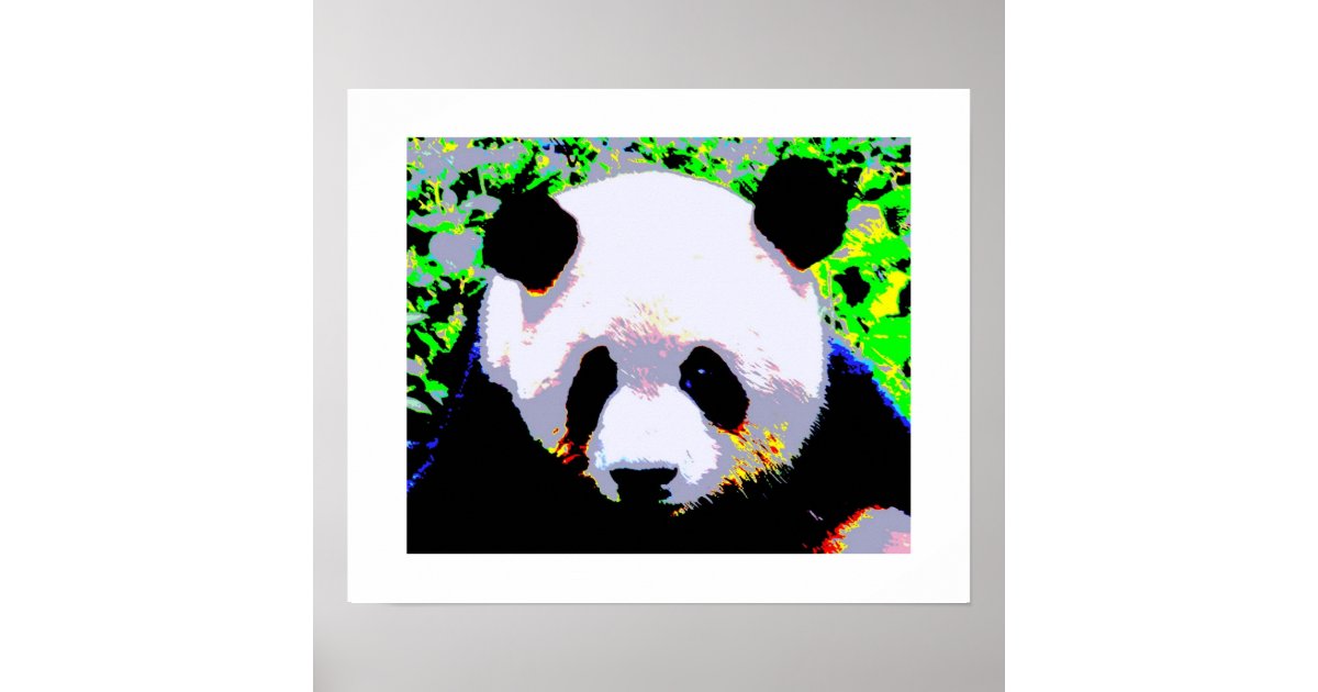 Panda Pop Art Poster Print - Panda Posters | Zazzle