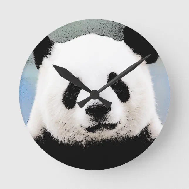 Panda Round Clock | Zazzle
