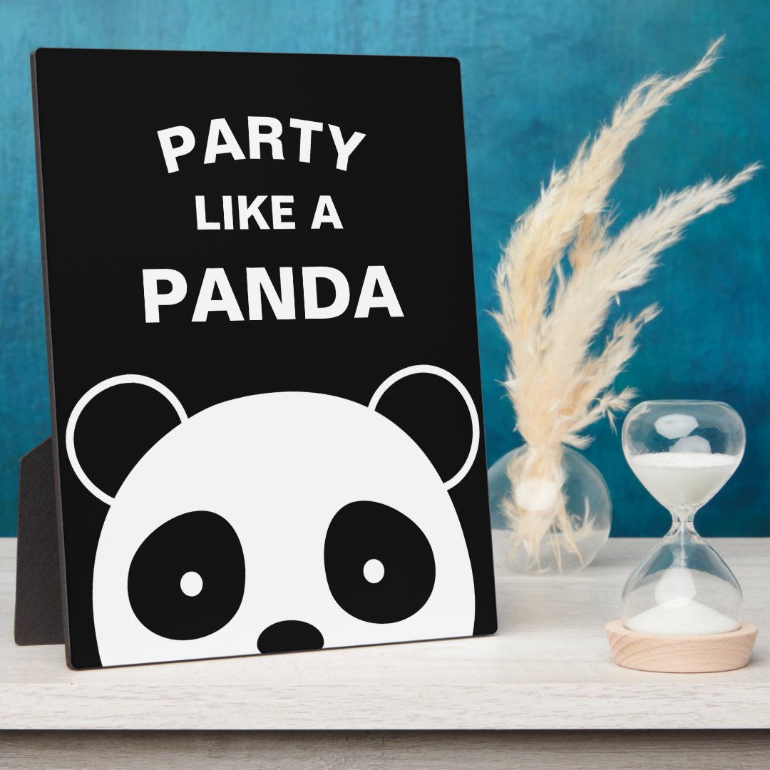 Panda Sign, Panda Decorations Plaque | Zazzle
